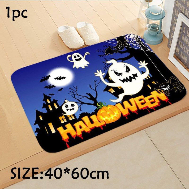 40*60cm Halloween Floor Mat Pumpkin Old Castle Ghost Doormat_虎窝淘