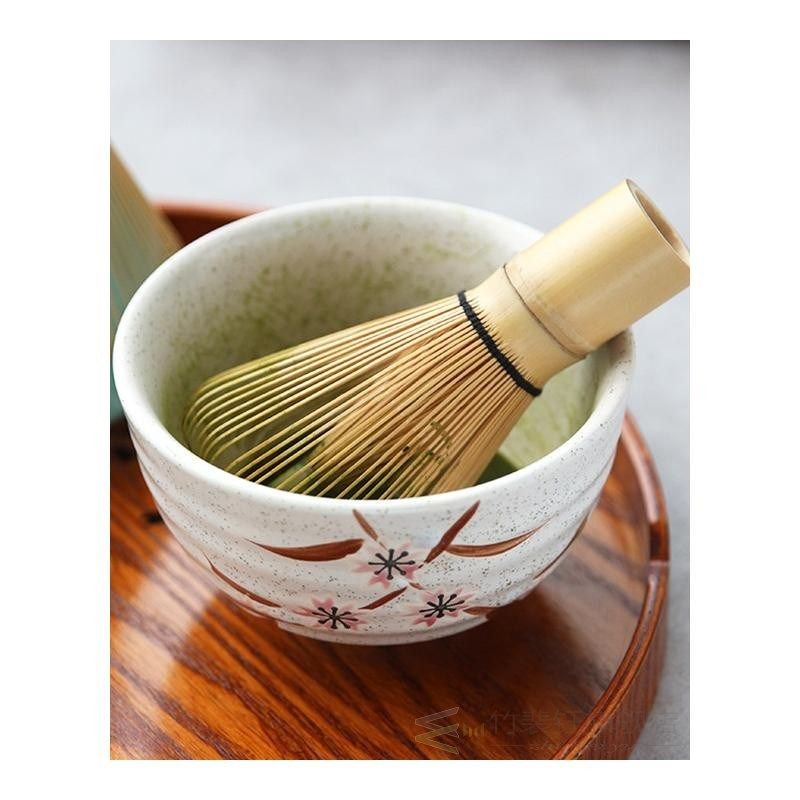 Japanese matcha tea set matcha bowl bamboo whisk holder tray_虎窝淘