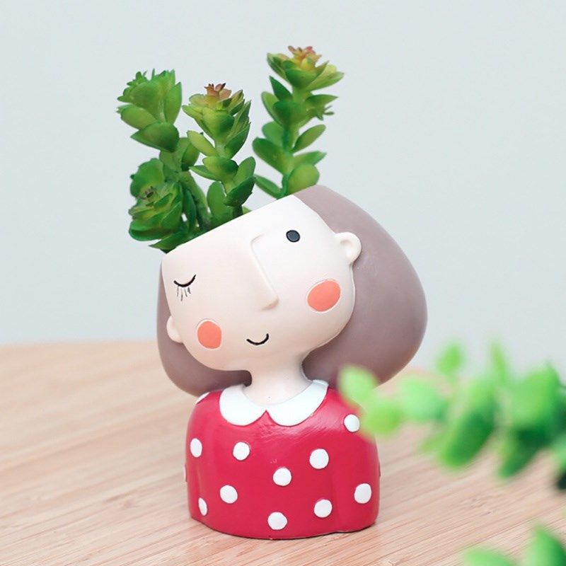 1 Pcs Wholesale Flowerpot Plant Pot Cute Girl Flower Plante_虎窝淘