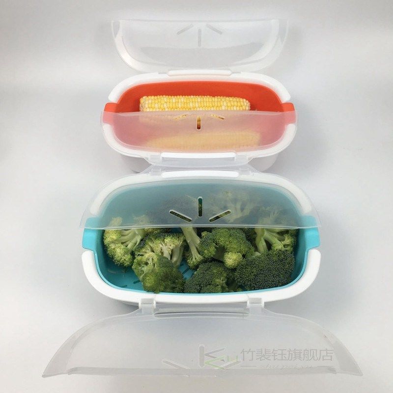Microwave Oven Steamer Cook Container with Lid Plastic for S_虎窝淘