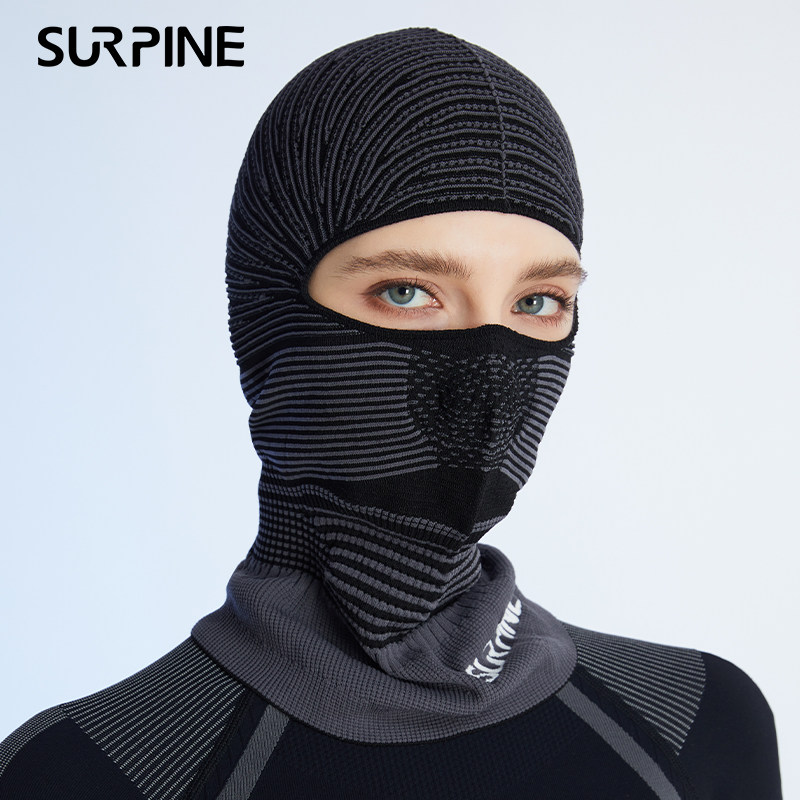 SURPINE松野湃斐波那契全无缝保暖滑雪护脸防风防寒头套男女面罩_虎窝淘