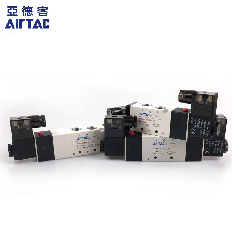 亚德客电磁阀4V310-10/08 4V320-10 4V330C/E/P-10 DC24V AC220V_虎窝淘