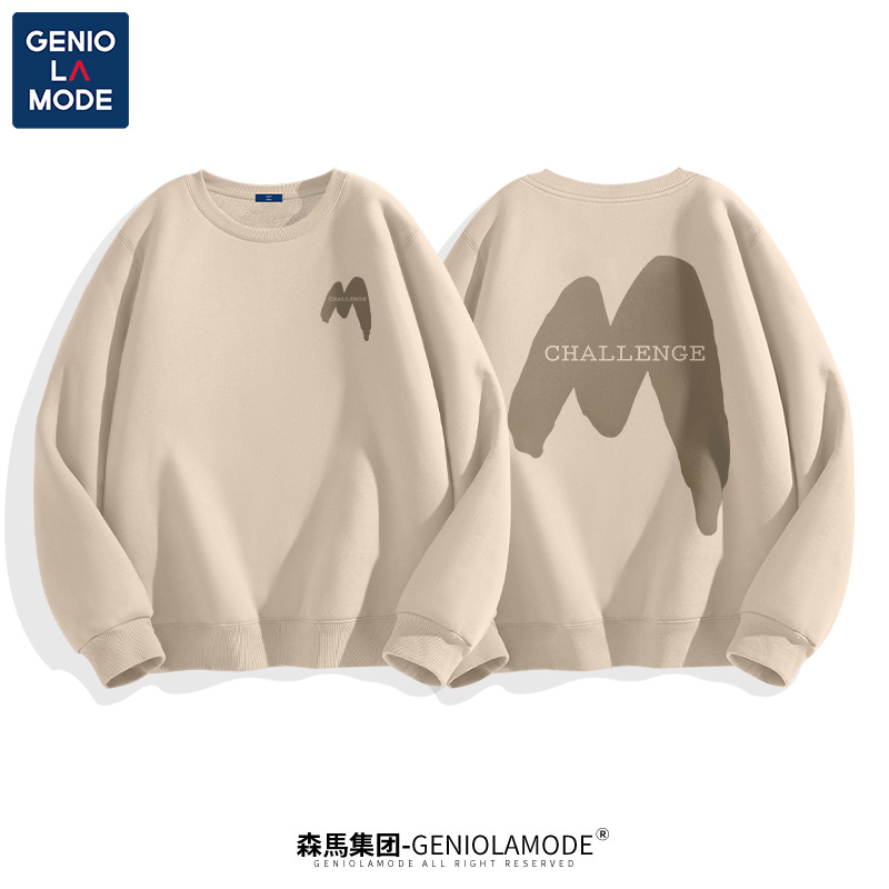 森马集团GENIOLAMODE美式卫衣男大码男生圆领内搭男士上衣春秋款_虎窝淘