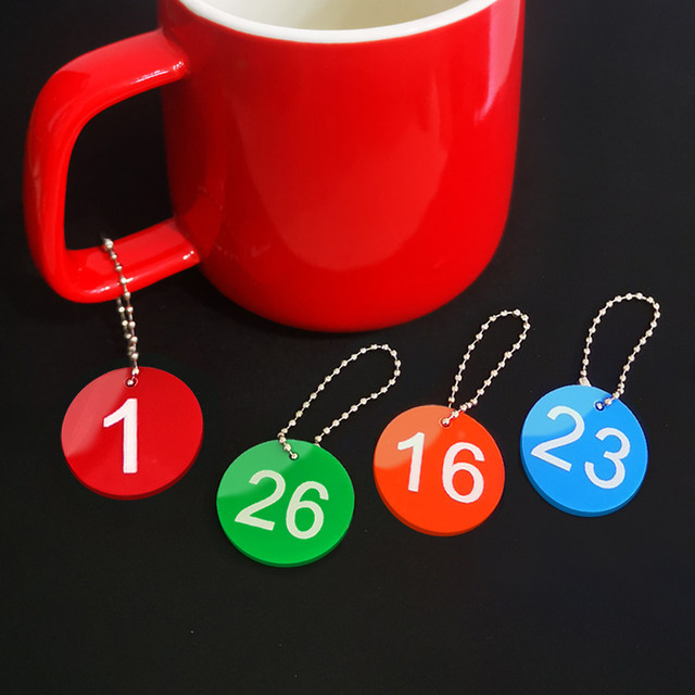 Acrylic tea cup tag, customized tea cup coding number plate, calling ...