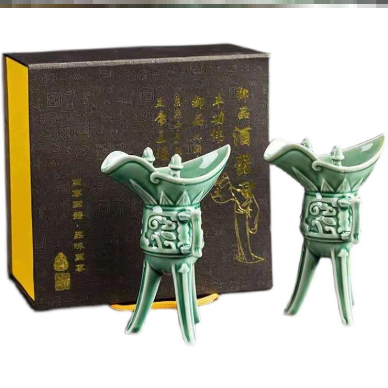 古代酒杯古代帝王酒杯老式酒杯三足鼎杯古代喝酒的杯子中国风陶瓷_虎窝淘