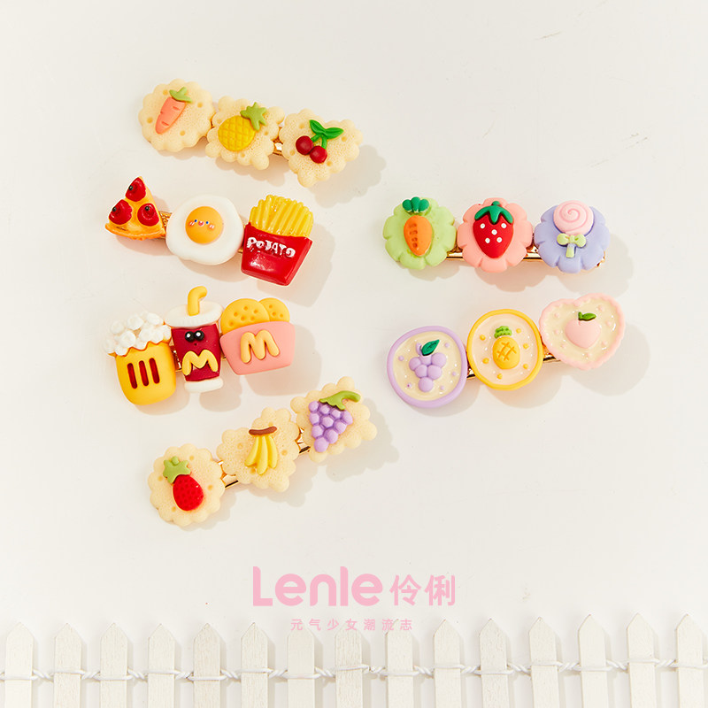 Lenle嘴边鸭嘴刘海儿童夏季侧边发夹伶俐头饰发饰