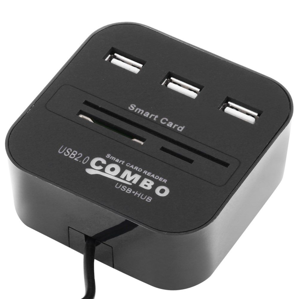 Portable USB HUB Smart Card Reader SIM TF SD Bank Chip Card_虎窝淘