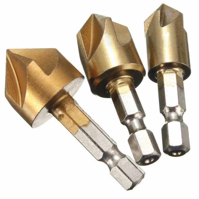 3pcs 6pcs HSS Chamfer Countersink Chamfer Drill Bit 1/4/quot