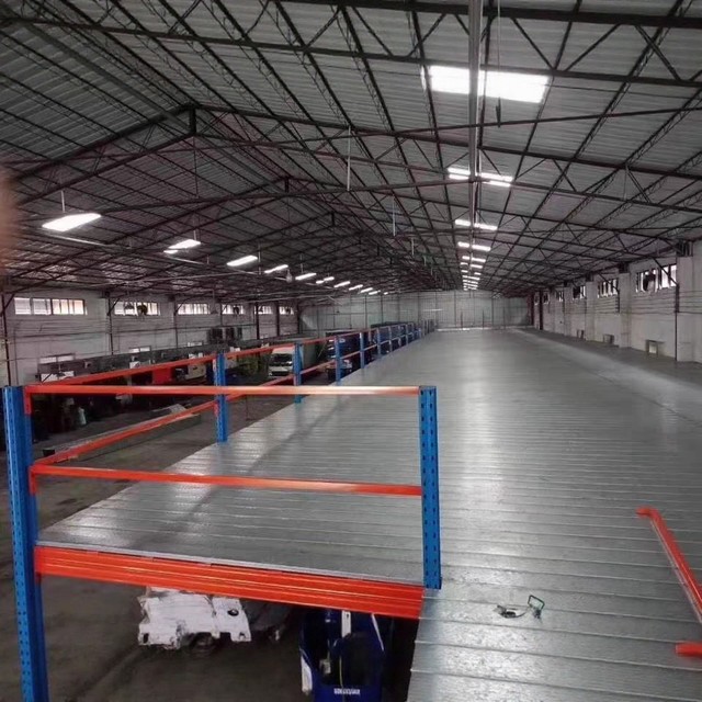 Warehouse second floor loft platform shelves storage triangle piece ...