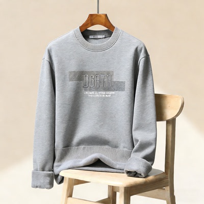 雪中飞一体加绒针织衫毛衣男加厚休闲防寒保暖毛衫上衣冬季