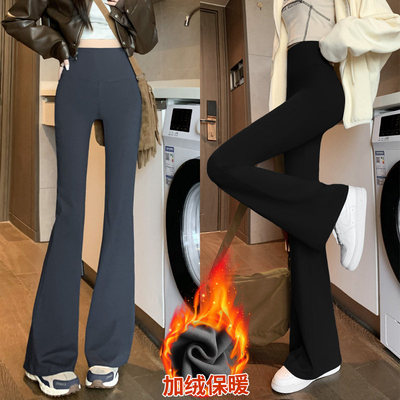 加绒加厚升级版微喇叭鲨鱼裤外穿收腹提臀高腰显瘦弹力瑜伽裤