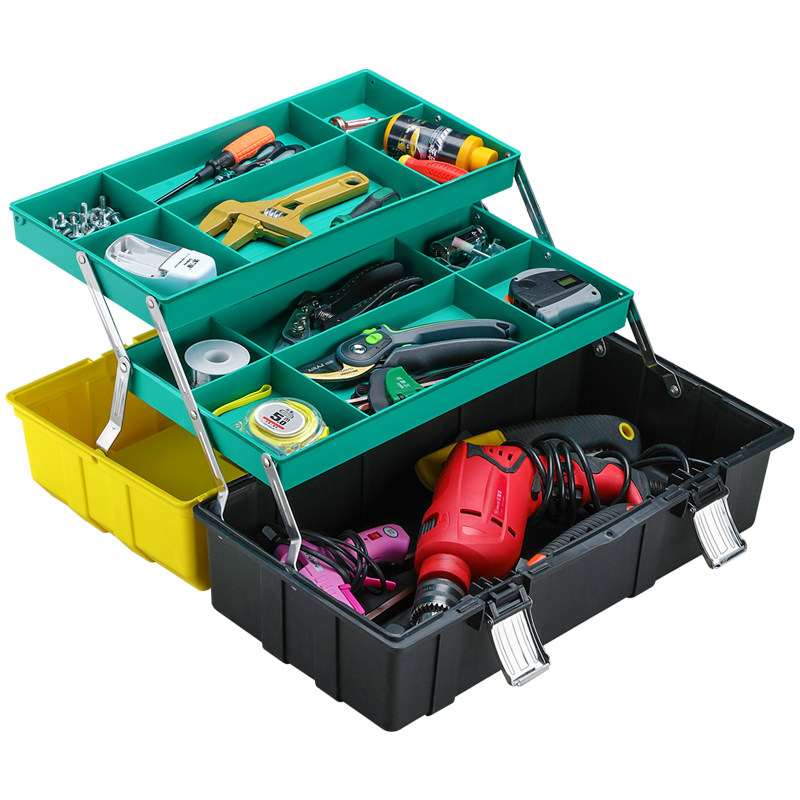 三层工具箱五金工具箱收纳盒工具箱家用多功能手提式工具收纳箱_虎窝淘