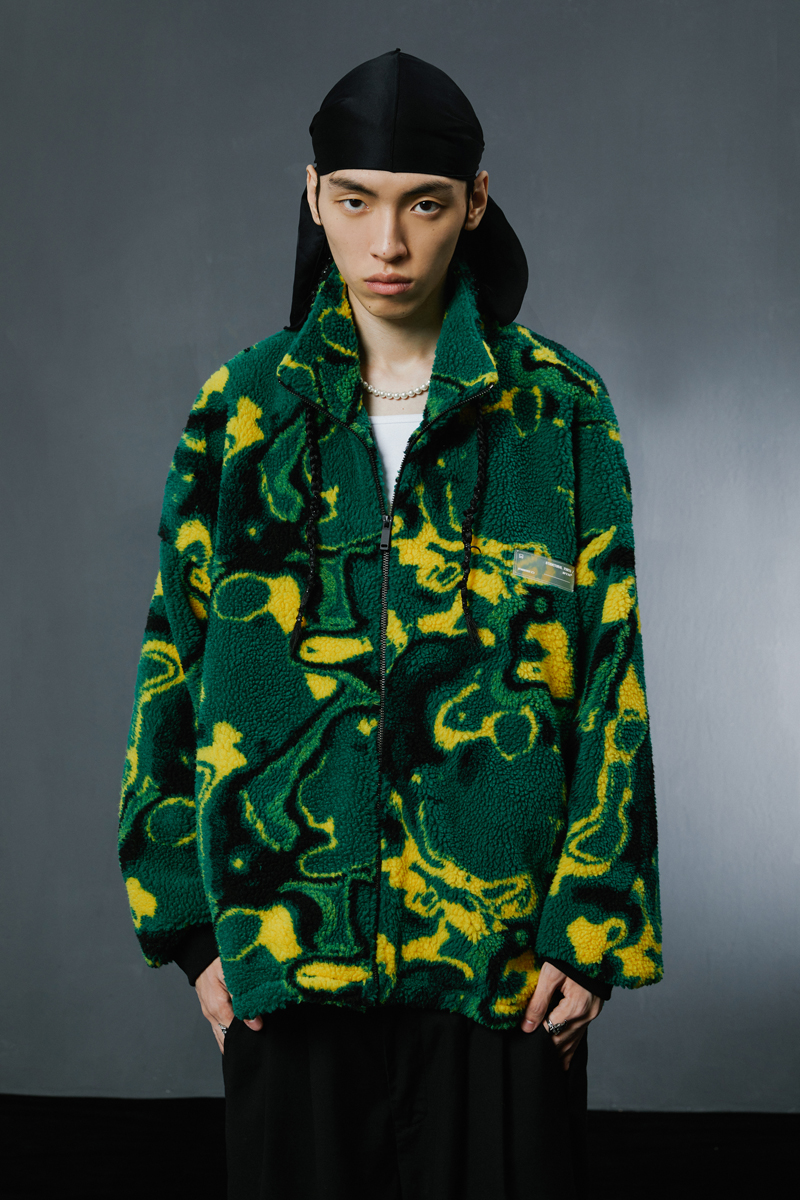 SFTTR 20FW廓形落肩热成像撞色印花加厚羊羔绒男女宽松夹克外套_虎窝淘