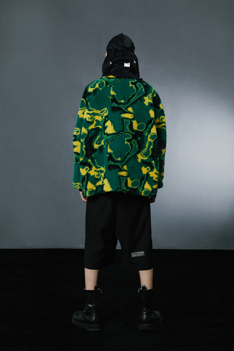 SFTTR 20FW廓形落肩热成像撞色印花加厚羊羔绒男女宽松夹克外套_虎窝淘