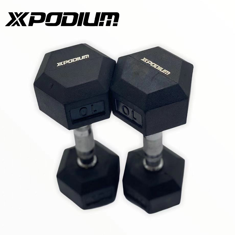 XPODIUM六角哑铃包胶固定健身俯卧撑实心铸铁电镀家用多功能男女_虎窝淘