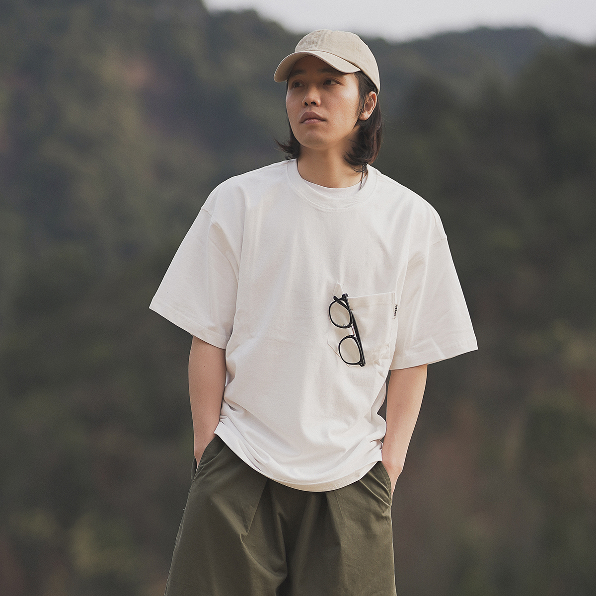 日杂青年日系cityboy纯色重磅250G夏季oversize白色t恤短袖男宽松_虎窝淘