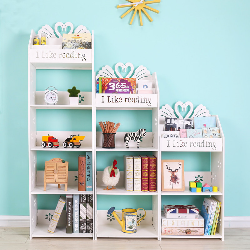 儿童书架落地书柜卡通幼儿园宝宝绘本架小学生简易多层置物架创意_虎窝淘
