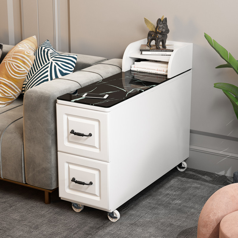 北欧边几沙发边柜扶手柜小户型现代简约客厅侧边角柜可移动窄带轮_虎窝淘