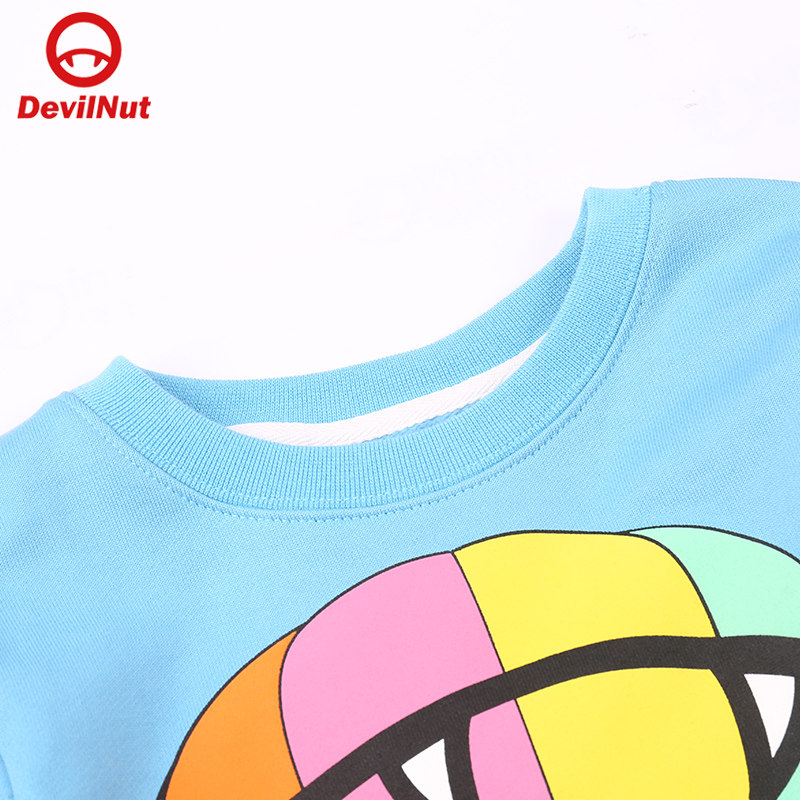 DEVIL NUT恶魔潮童装秋冬纯棉长袖套头圆摆卫衣上衣 KIDS AET_虎窝淘