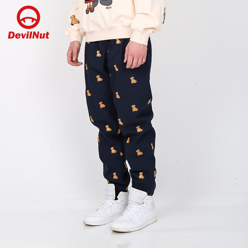 DEVIL NUT潮牌恶魔秋冬秋季新款男女情侣宽松卫裤童梦失魂 ATY_虎窝淘