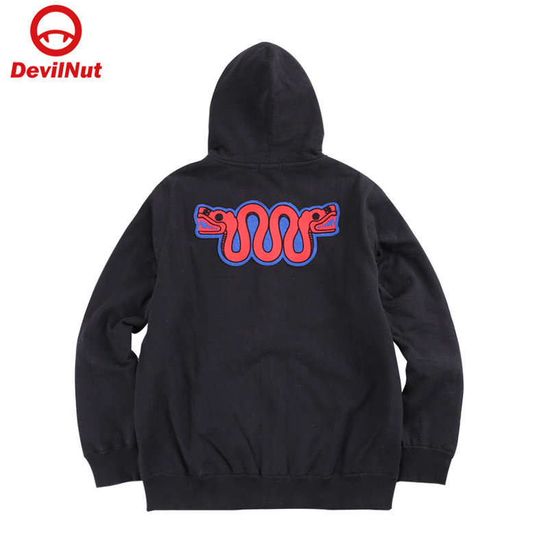 DEVIL NUT潮牌恶魔男式贴袋拉链帽卫衣流感外套-BH ASV_虎窝淘