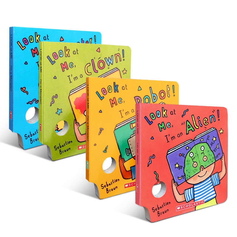 送音频：进口英文原版Look At Me book亲子游戏纸板书4本洞洞面具书幼儿园吴敏兰I'm A Monster 0-6岁想象力社交能力 ...