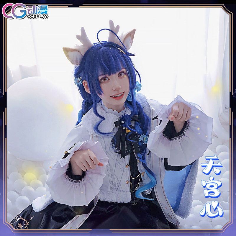 CG动漫彩虹社虚拟偶像vtuber阿喵喵天宫心 cos服装女lolita裙_虎窝淘