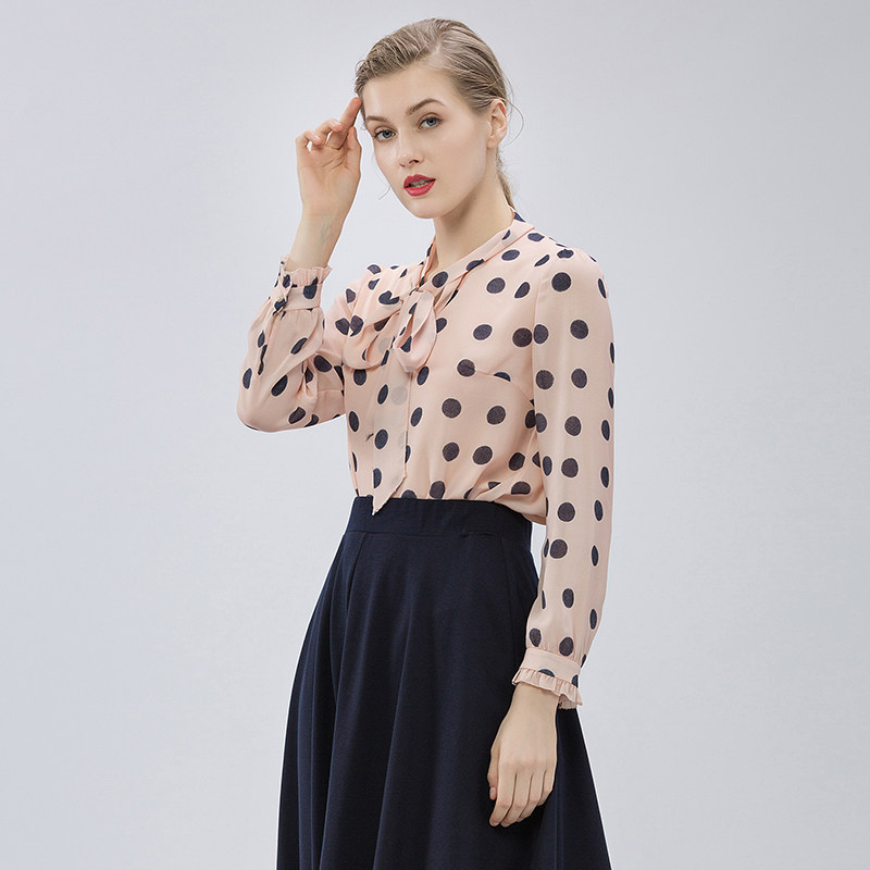 MINZE STYLE/名师路春装新款波点上衣设计感女小众长袖衬衫_虎窝淘