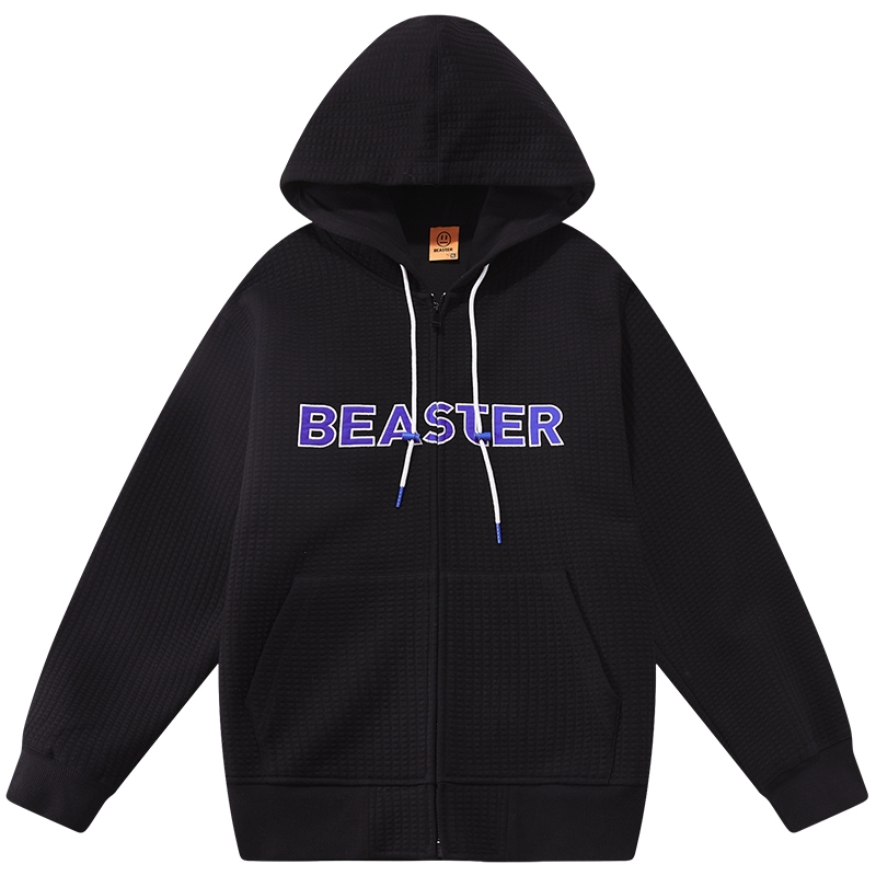 BEASTER重磅350g官方小恶魔国潮潮流鬼脸情侣连帽卫衣外套帽衫男_虎窝淘