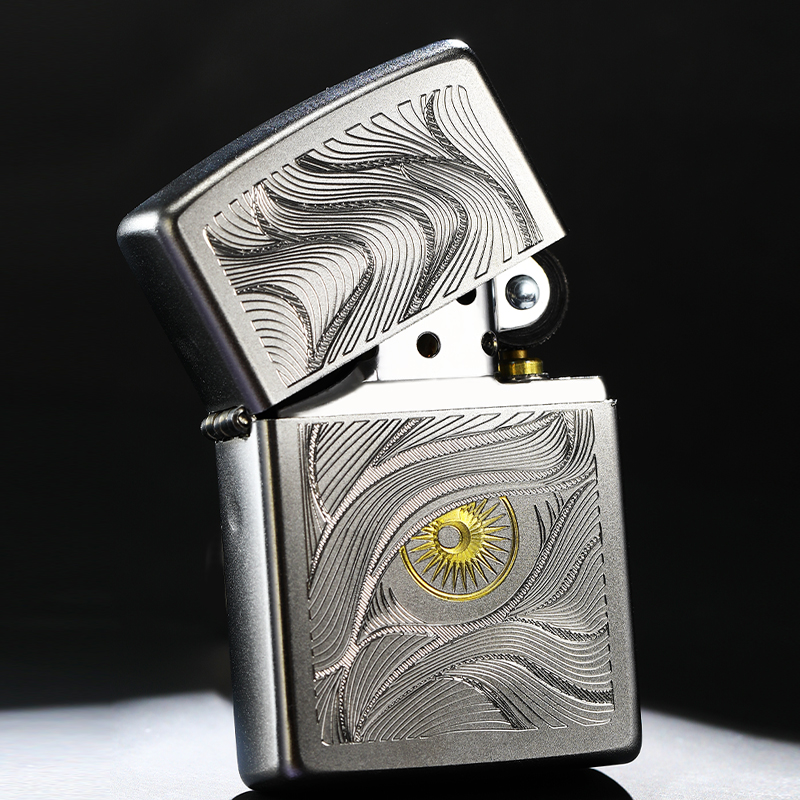 Zippo打火机缎纱镀铬秋水含睛芝宝官方旗舰正版防风煤油男士送礼_虎窝淘