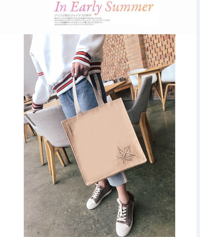 htfortex帆布包袋学生作业袋ins帆布袋女包手提袋A4可定制log书袋_虎窝淘