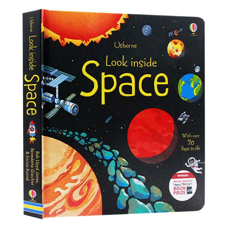 Usborne Look Inside Space英文原版绘本尤斯伯恩看里面系列揭秘太空英文版儿童英语科普读物精装纸板翻翻书进口书籍_虎窝淘