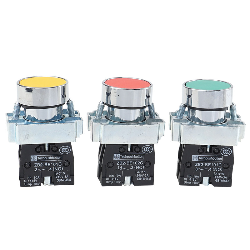 XB2BA42C红色平头自复位点动电梯按钮开关ZB2-BE102C_虎窝淘