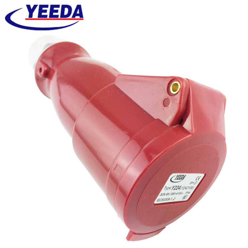 YEEDA怡达32A工业连接器防水工业插头插座 IP44 3P+E(三相四芯)_虎窝淘