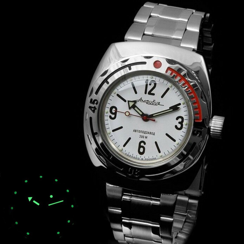 自动机械男军表200米防水游泳潜水俄罗斯VOSTOK东方两栖蛙人夜光_虎窝淘