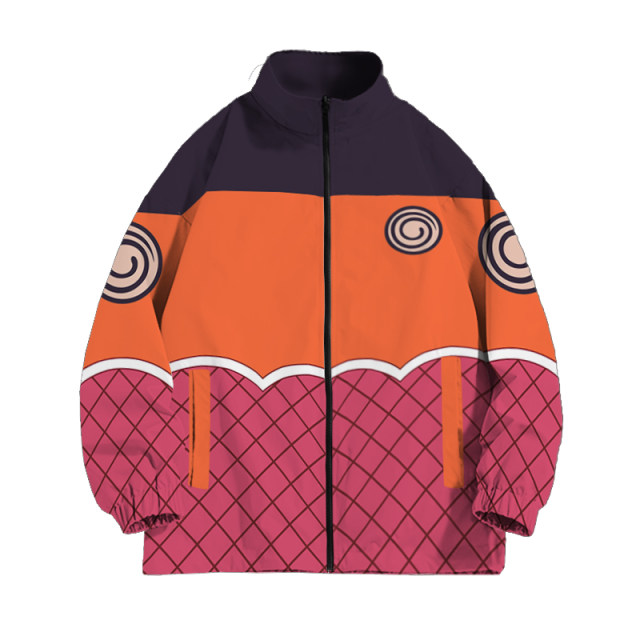 Naruto's same trendy brand jacket men's autumn and winter large size ...
