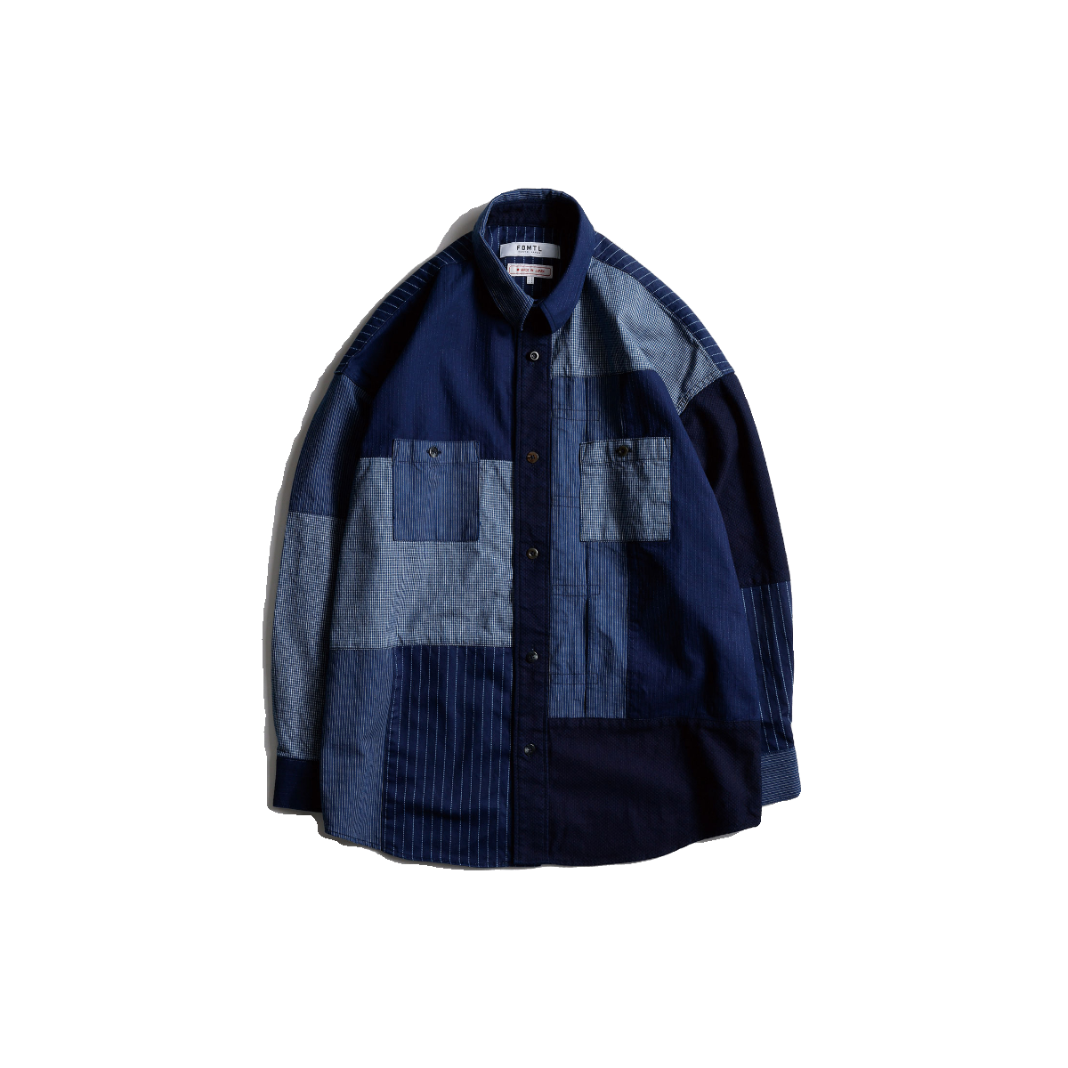 FDMTL 拼接长袖衬衫 SHIRT RINSE 23AW 阿美咔叽美式复古-FDMTL品牌-美乐淘潮牌汇