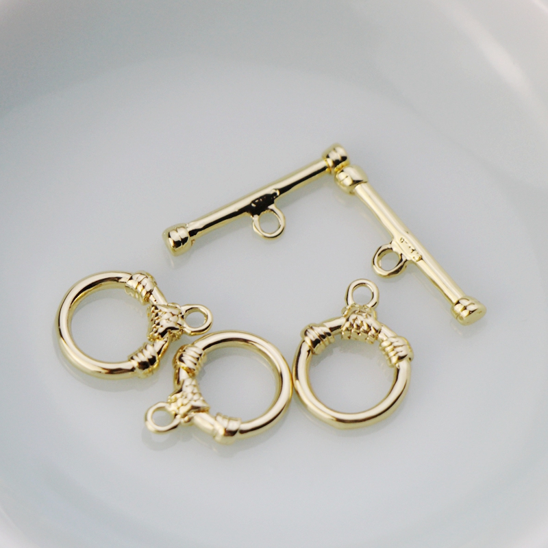 铜包14K真金OT扣自制珍珠手链项链收尾链接扣diy手工饰品配件_虎窝淘