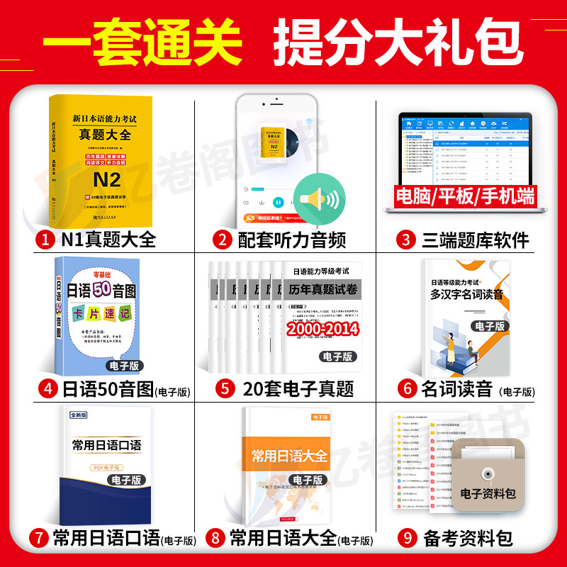 日语n2真题2023新日本语能力等级考试历年库试卷jlpt教材标准pdf模拟练习题电子版考级卷子习题练习册红蓝宝书try词汇听力N1掌握N3_虎窝淘