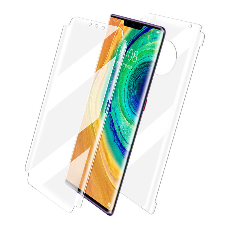 适用于华为mate30pro钢化水凝膜mate30手机30epro全屏mt30曲面全覆盖m30全包边meta全包前后贴膜镜头曲屏软_虎窝淘