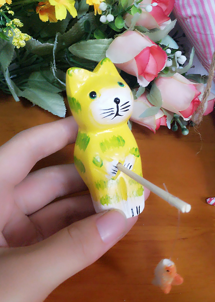 zakka日式和风木创意女生可爱猫咪动物桌面卧室小摆件装饰工艺品_虎窝淘