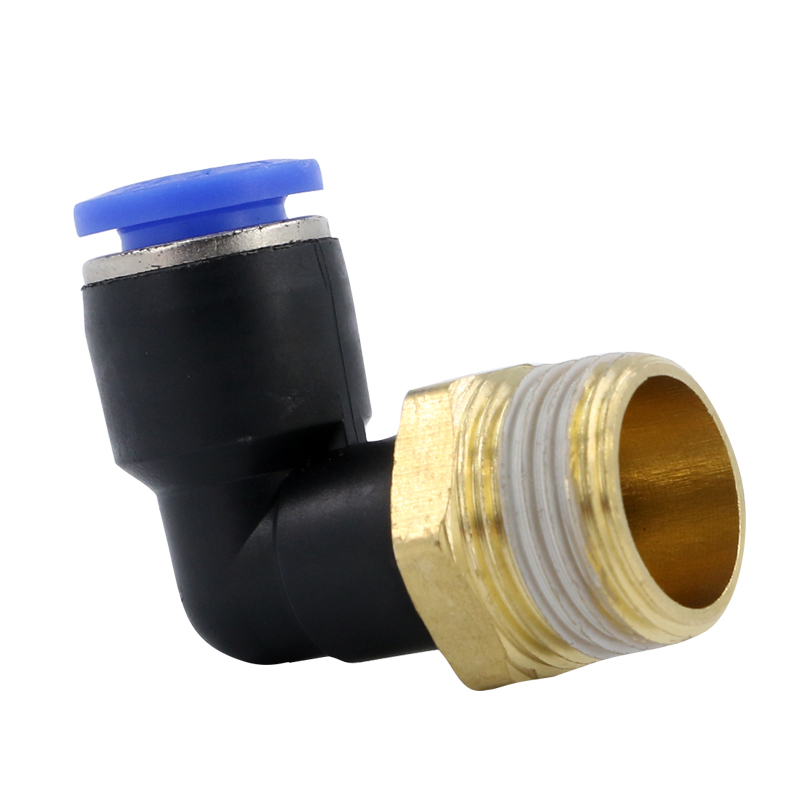 气管快速接头PL8-02气动快插气缸电磁阀螺纹弯头直角PL6-01/10-03_虎窝淘