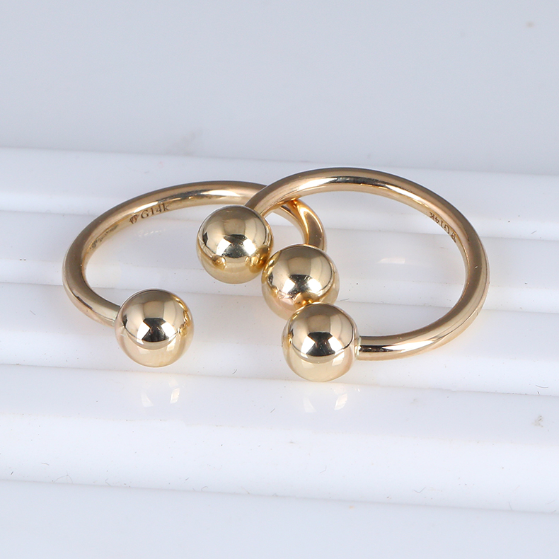 金声情艺pt950铂金脐环女18K白金光面金脐钉男唇钉耳环圈耳钉素圈_虎窝淘