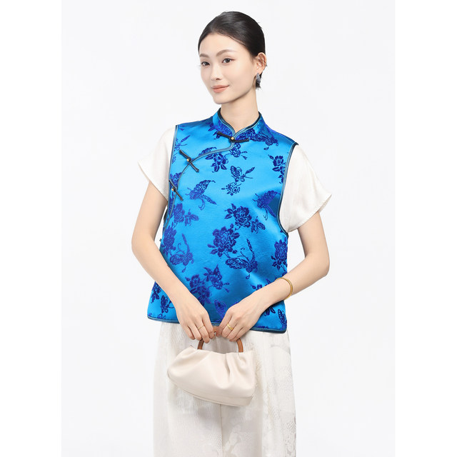 JINYU Jinyu Chinese style new Chinese style Zhangsai vest female ...