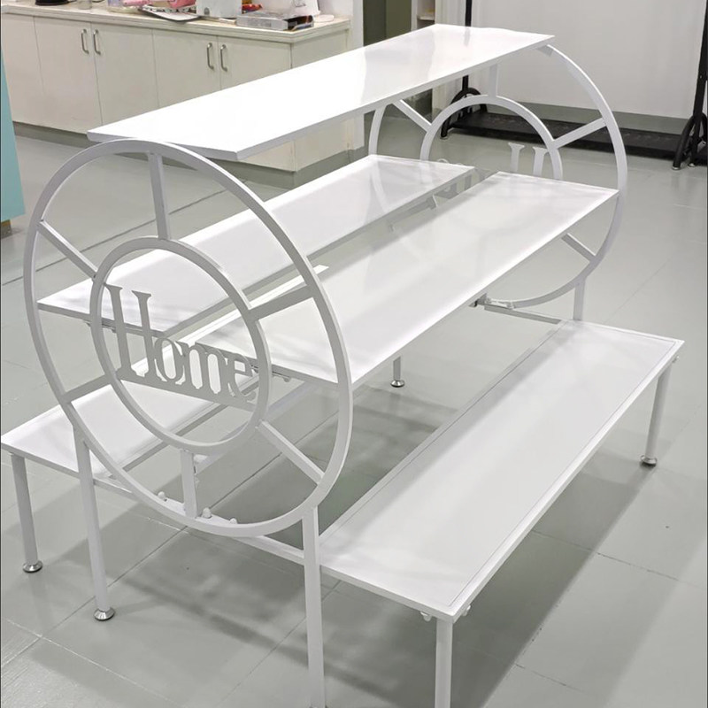 服装店展示架中岛陈列架女装货架铁艺流水台高低展示桌包包架鞋架_虎窝淘