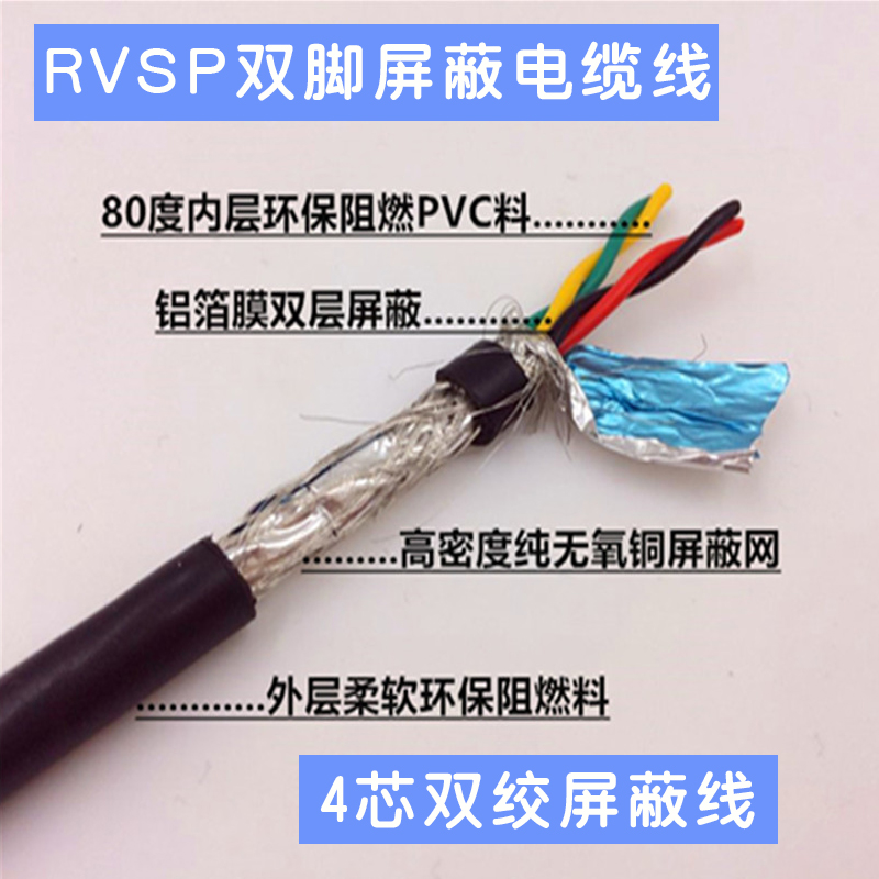 RVSP双绞屏蔽线485信号线2芯4芯6芯0.2 0.3 0.5 0.75 1 1.5平方_虎窝淘