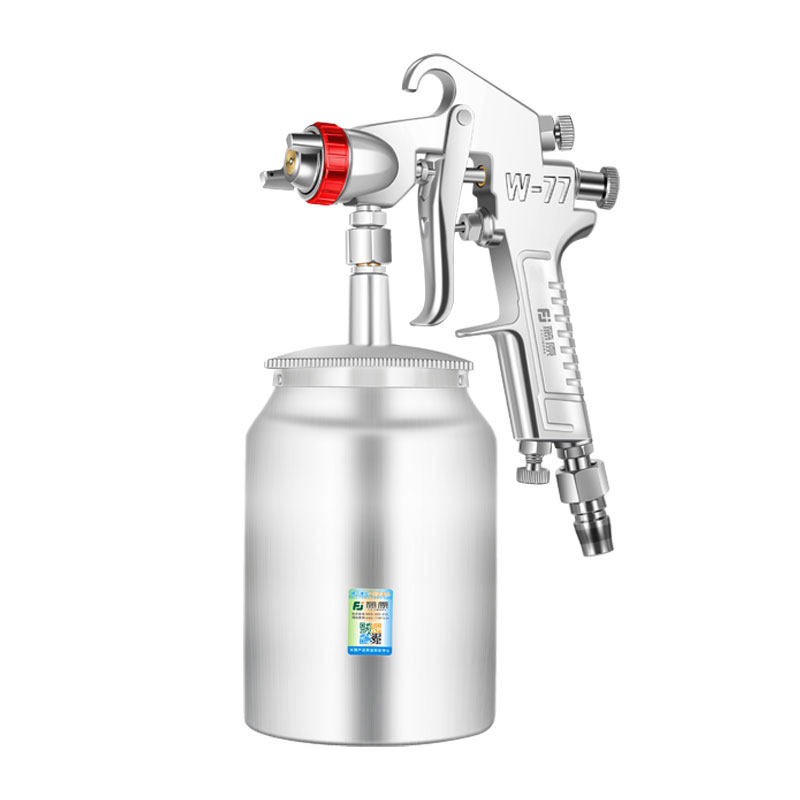 藤原W77乳胶漆喷漆枪汽车油漆喷枪上壶钢构专用高雾化下壶喷壶罐_虎窝淘