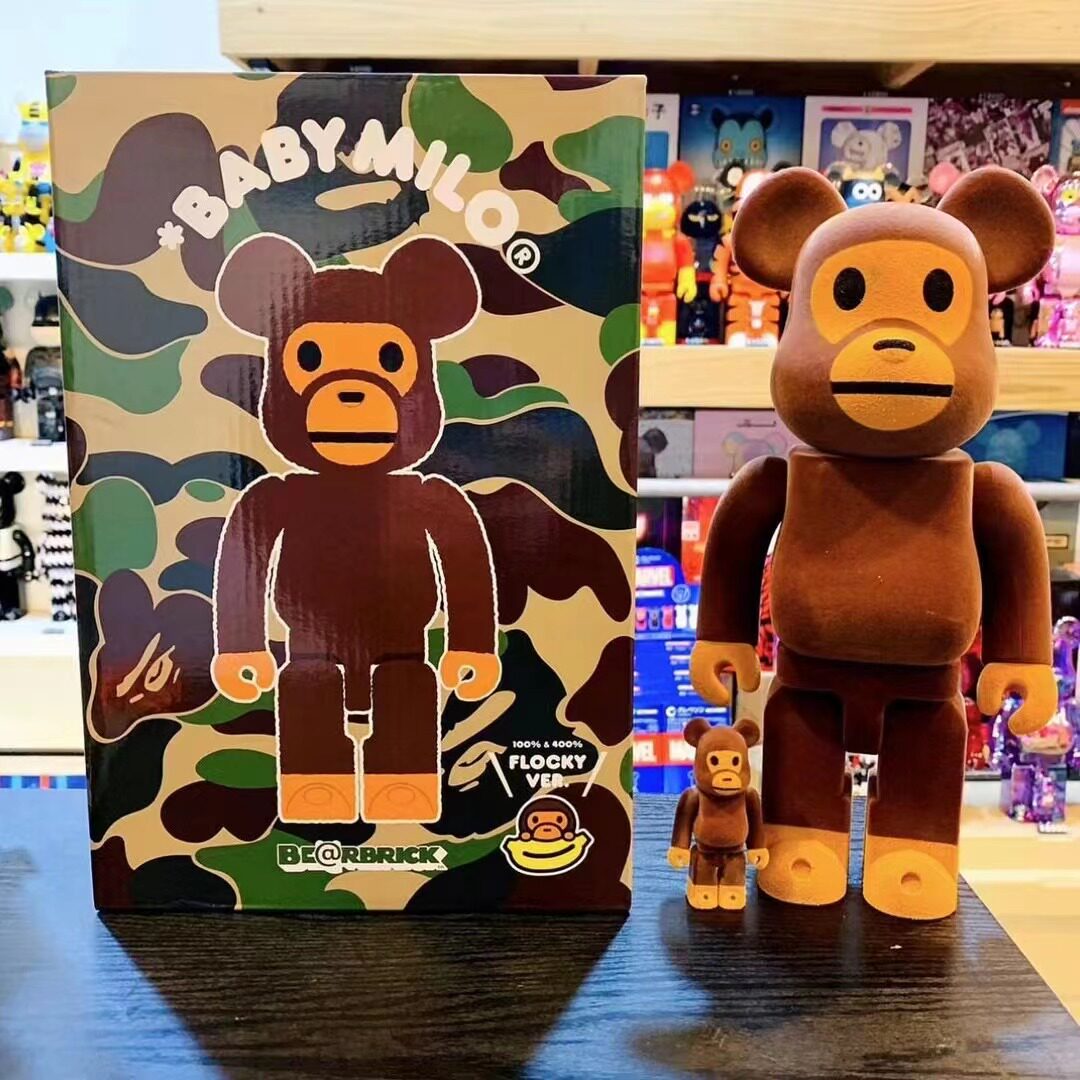 BE@RBRICK Bearbrick BABY MILO(R) Flocky植绒手办100%+400%_虎窝淘