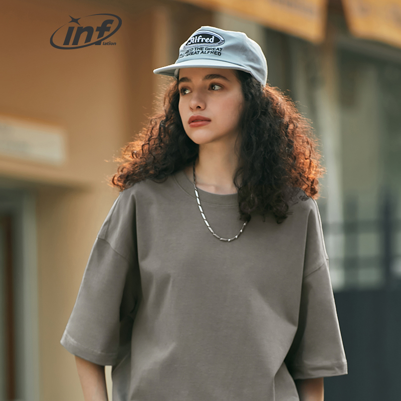 「设计师品牌」265g重磅大地色T恤2023春夏潮牌纯色短袖男_虎窝淘