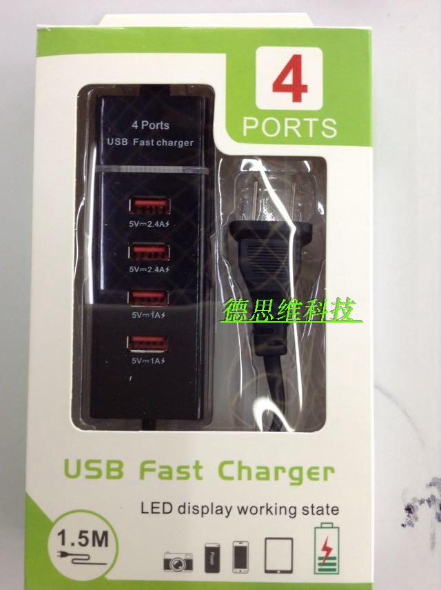 多口usb充电器 5V 2AUSB充电器 4口多接口排插多孔手机平板充电_虎窝淘